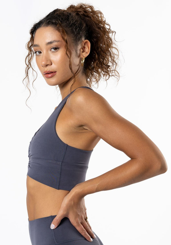 Reluna Ruched Bra Charcoal - Paragon Fitwear